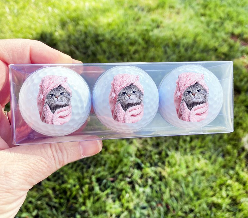 Your Cat's Face on a Golf Ball, Set of 3 Custom Golf Balls, Your Cat's ...