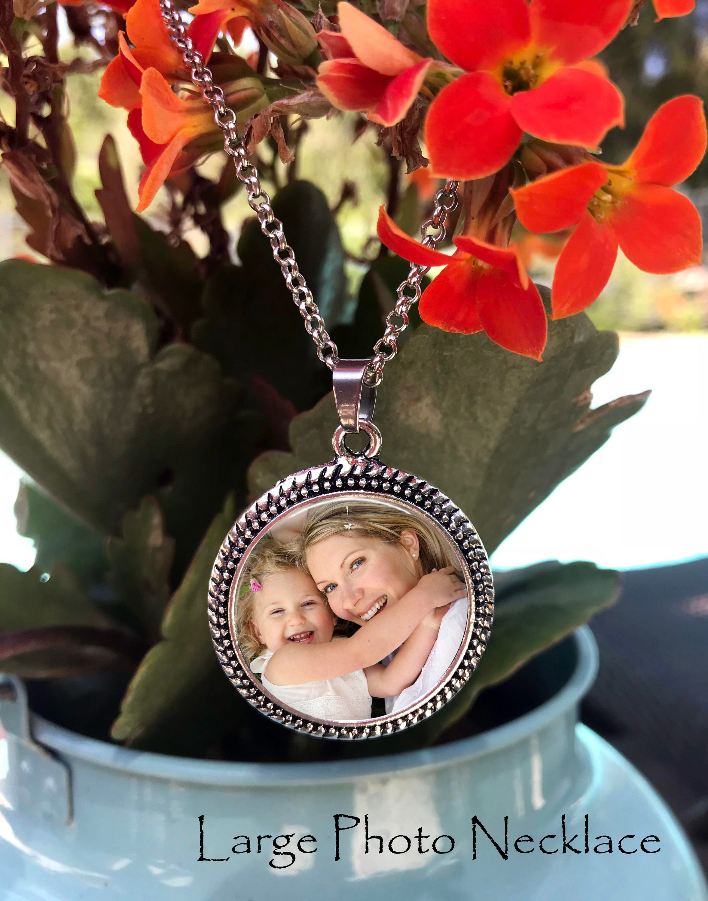 Large Photo Pendant Necklace Your Own Photo Photo Jewelry