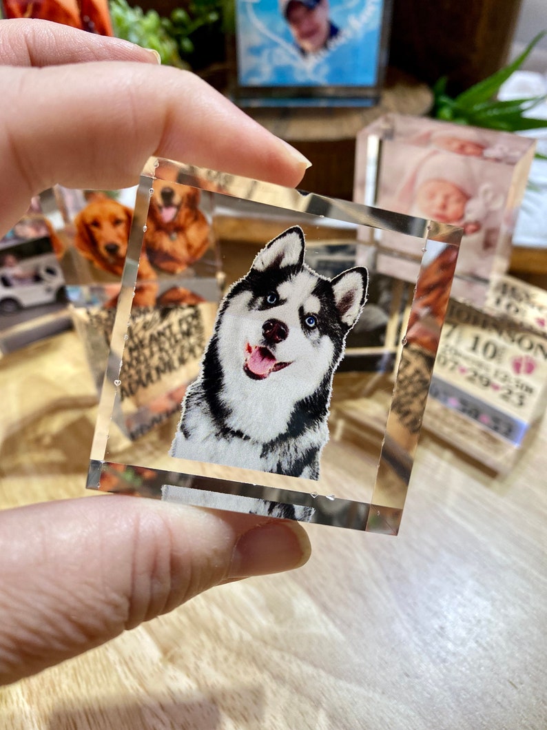 Personalized Custom Made Pet Memorial Acrylic Block, Pet Keepsake, Pet ...