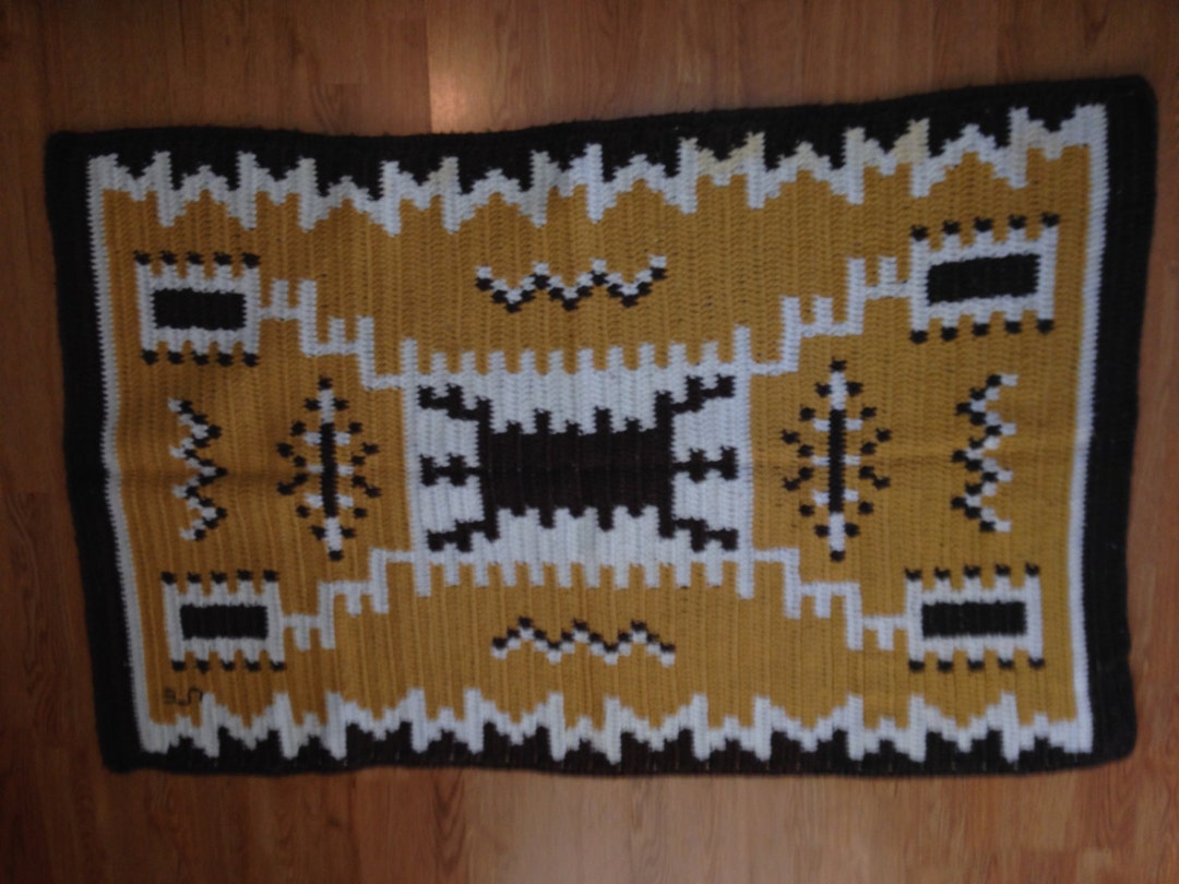 Storm Pattern Rug Tapestry Crochet Pattern - Etsy