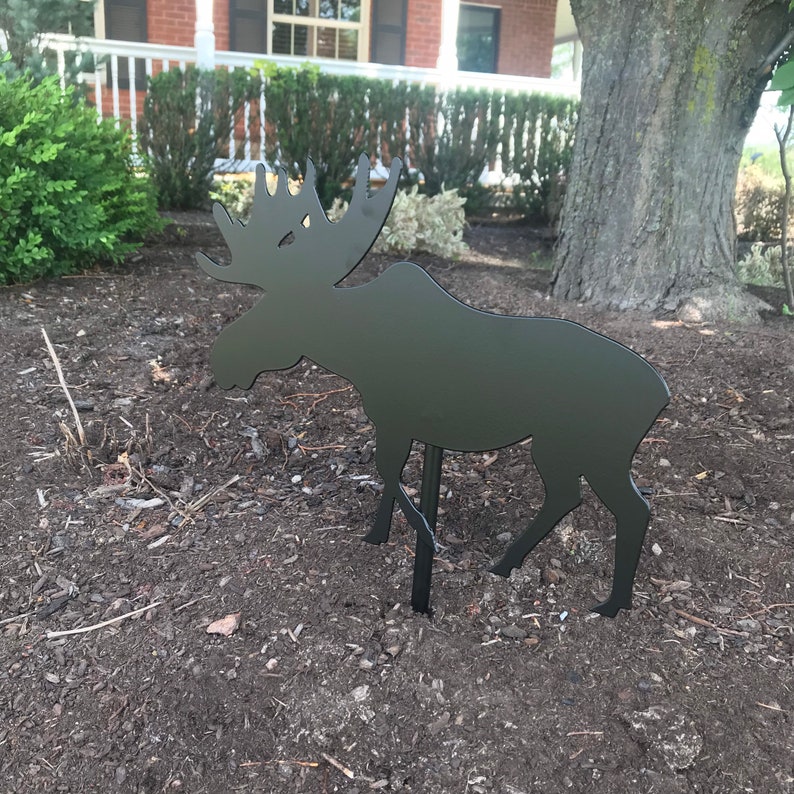 Steel Moose Lawn Stake / Garden Art /metal Moose - Etsy
