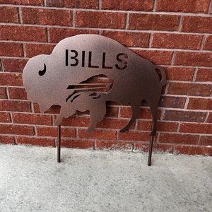 Jumbo Metal 'bills' Lawn Sign / Steel Buffalo Garden Stake / Metal ...