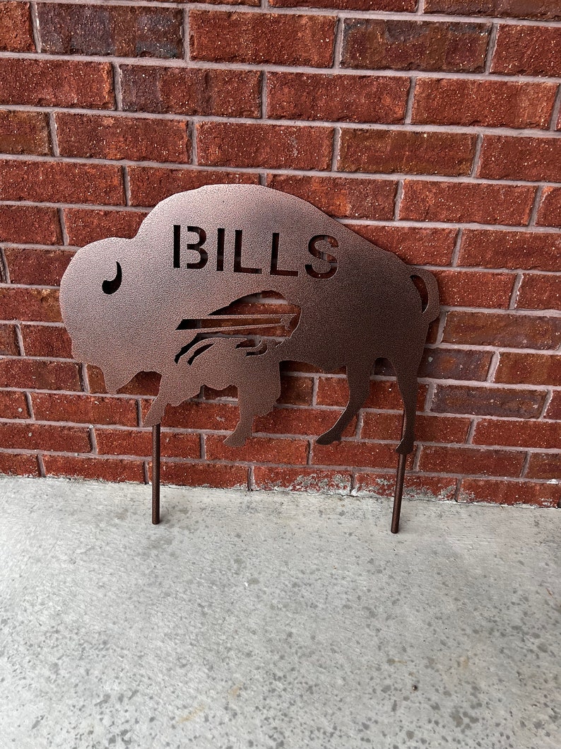 Jumbo Metal 'bills' Lawn Sign / Steel Buffalo Garden Stake / Metal ...