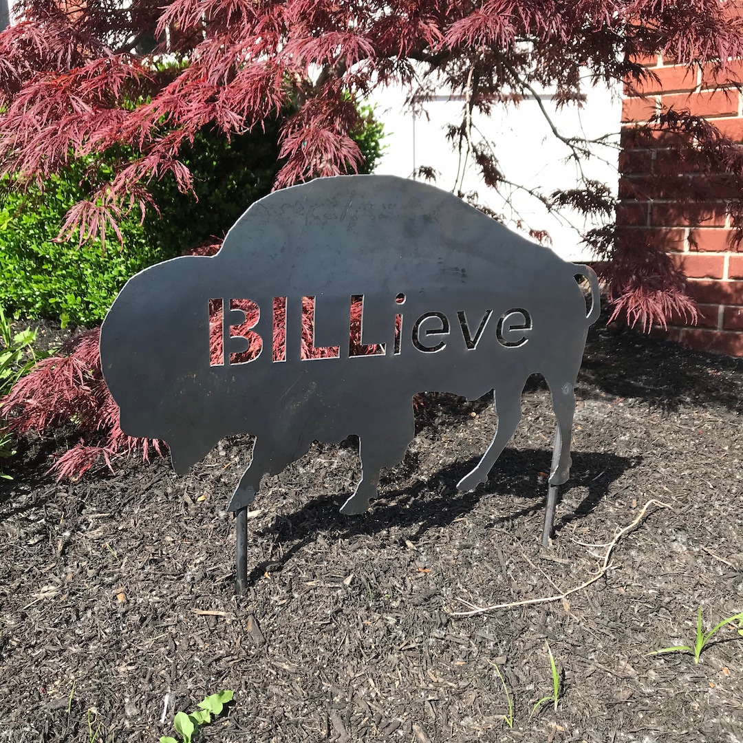 Jumbo Steel 'billieve' Buffalo Lawn Ornament / Let’s Go Buffalo ...