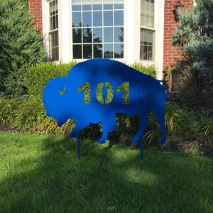Personalized House Number Buffalo Lawn Sign / Steel Buffalo Garden ...