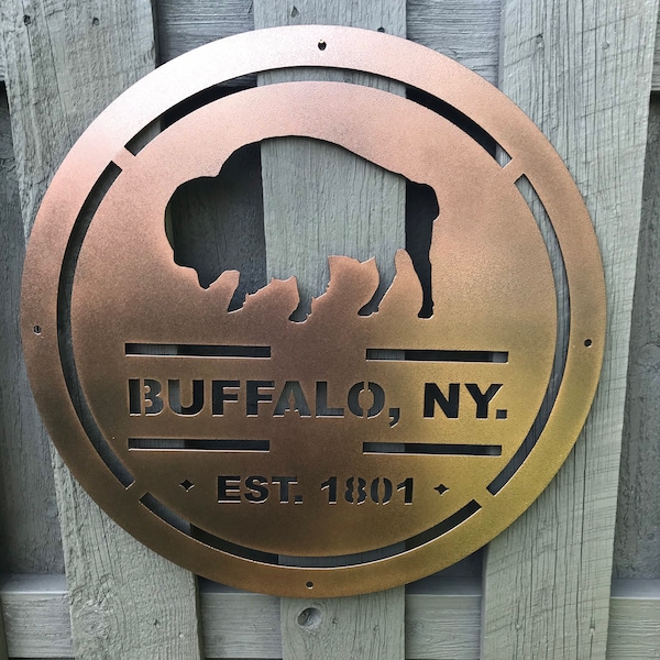 Buffalo Outdoor Metal Wall Art - Etsy