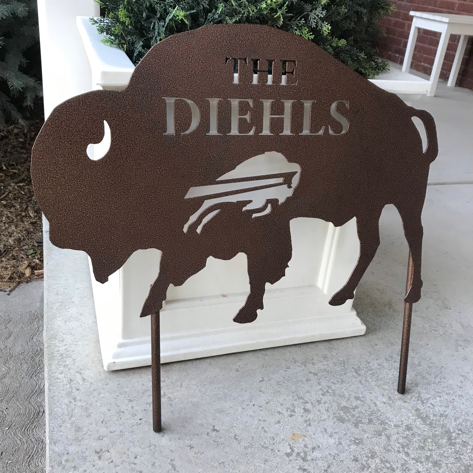 Personalized House Number Buffalo Lawn Sign / Steel Buffalo Garden ...