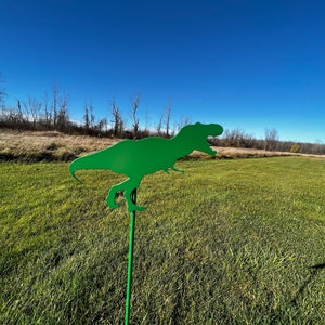 Skinny 't-rex' Lawn Stake / Metal Dinosaur / Steel Lawn Ornament ...