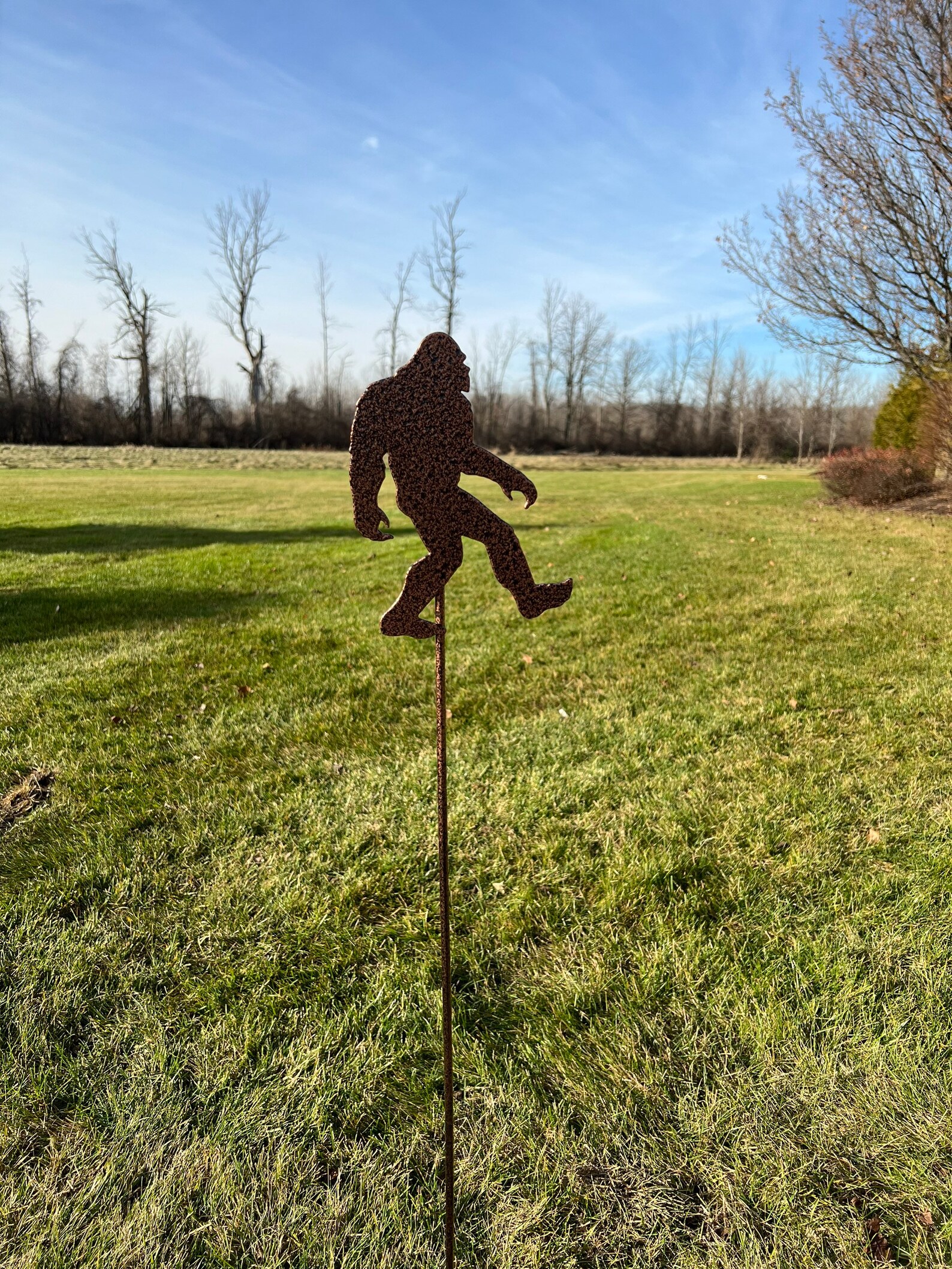 Skinny Big Foot Lawn Stake / Yeti Steel Lawn Ornament / Garden Stake ...