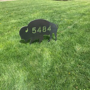 Personalized House Number Buffalo Lawn Sign / Steel Buffalo Garden ...