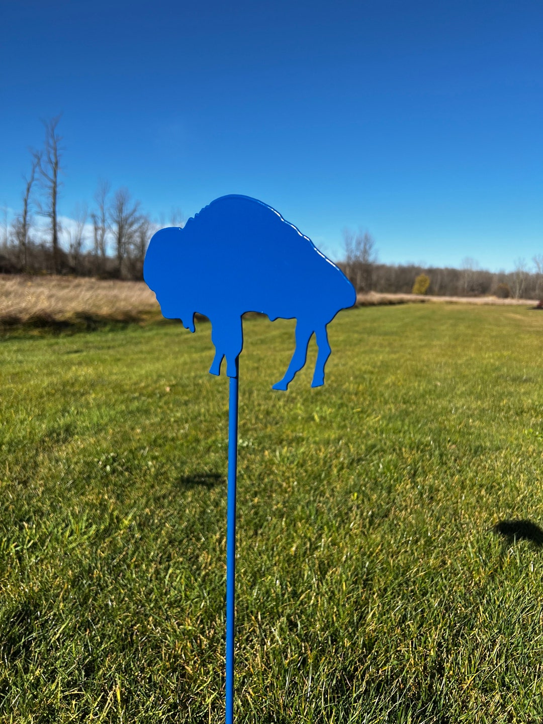 Skinny Buffalo Lawn Stake / Steel Lawn Ornament / Garden Stake / Garden ...