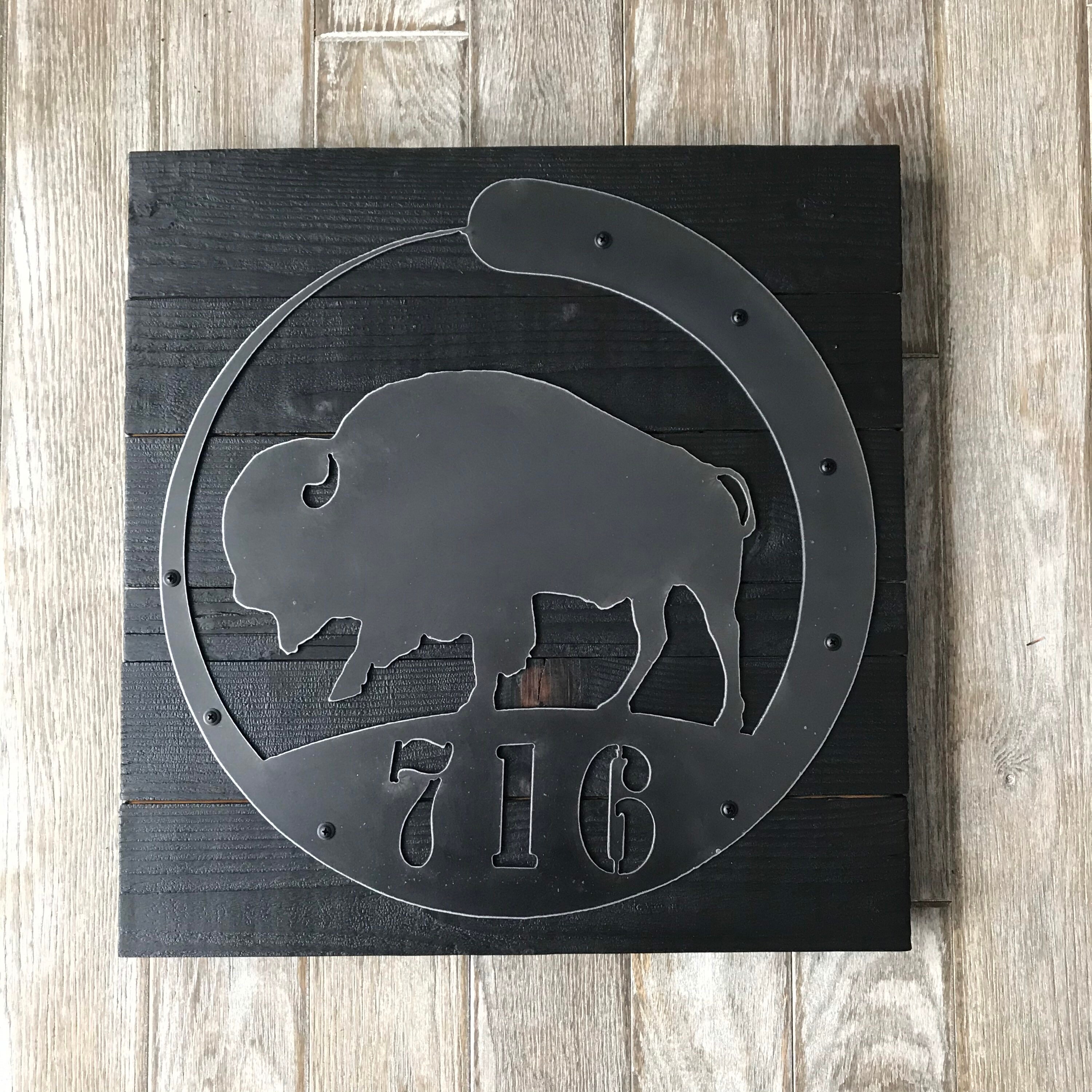 Steel Buffalo Artwork / 716 Wall Art / Buffalo sign / Home | Etsy