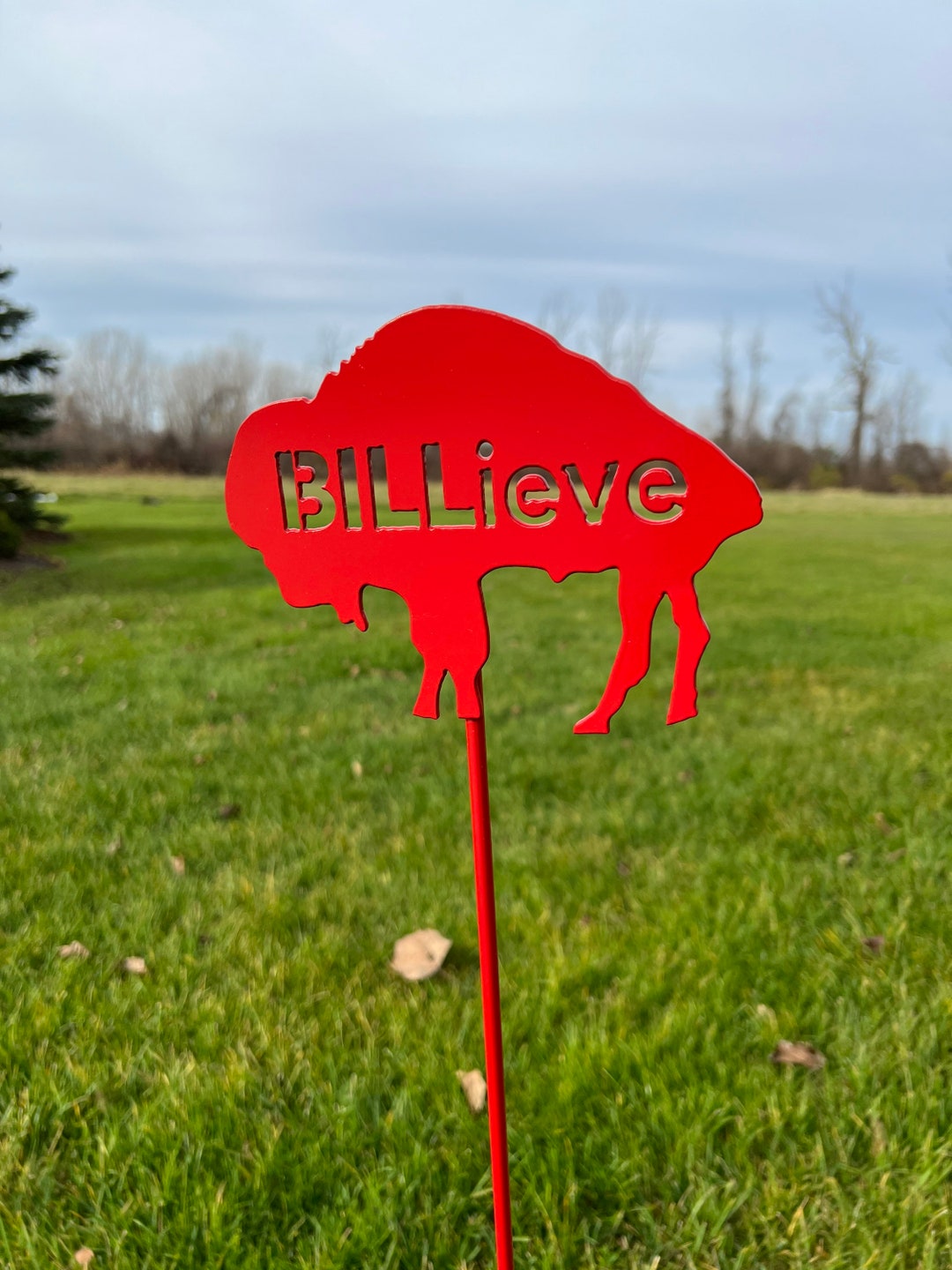 Skinny 'billieve' Buffalo Bills Lawn Stake / Steel Lawn Ornament ...