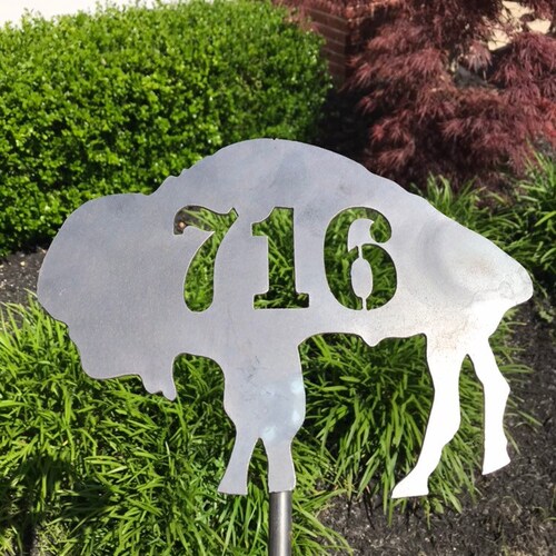 Personalized House Number Buffalo Lawn Sign / Steel Buffalo - Etsy