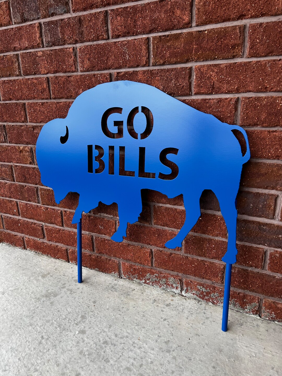 Jumbo Steel 'go Bills' Lawn Ornament / Lets Go Buffalo / Garden ...