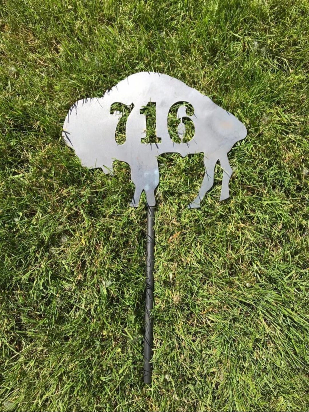 716 Standing Buffalo Metal Lawn Stake / Steel Yard Decoration / Buffalo ...