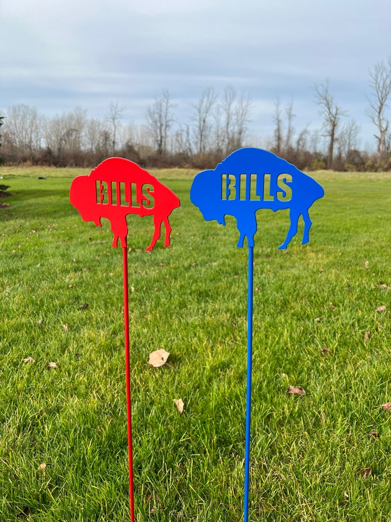 Skinny Buffalo Bills Lawn Stake / Steel Lawn Ornament / Garden Stake ...