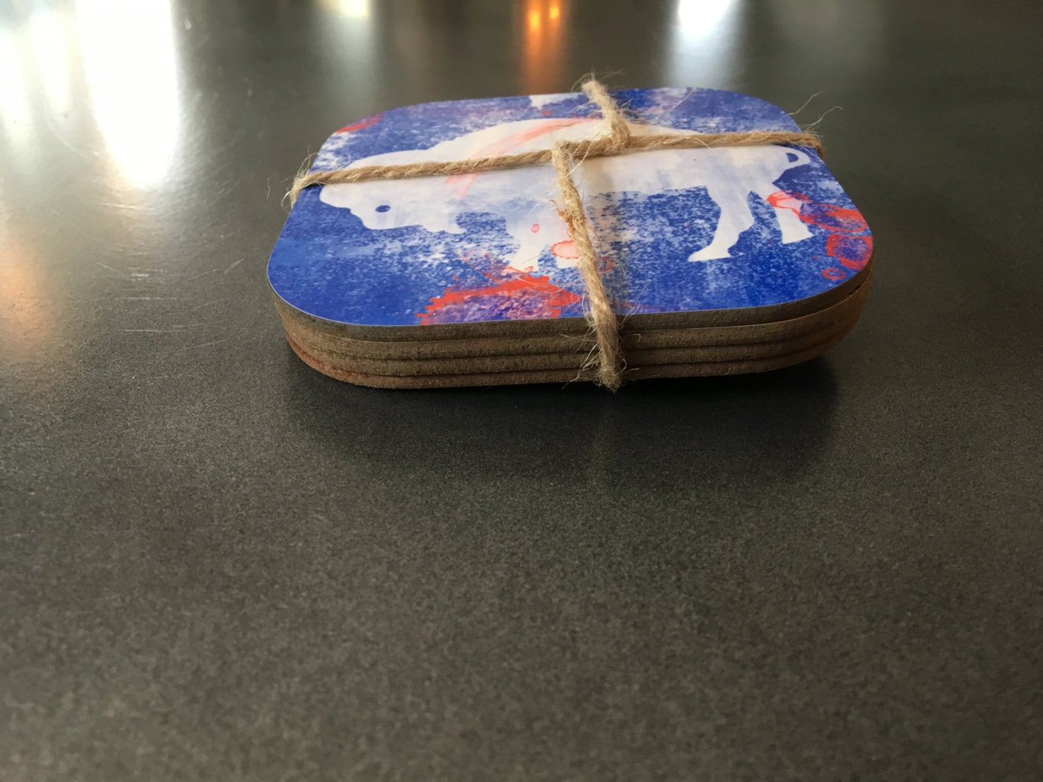 Buffalo Red White Blue Drink Coasters | Etsy