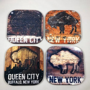 Buffalo Coasters Assorted 4 Pack - Etsy
