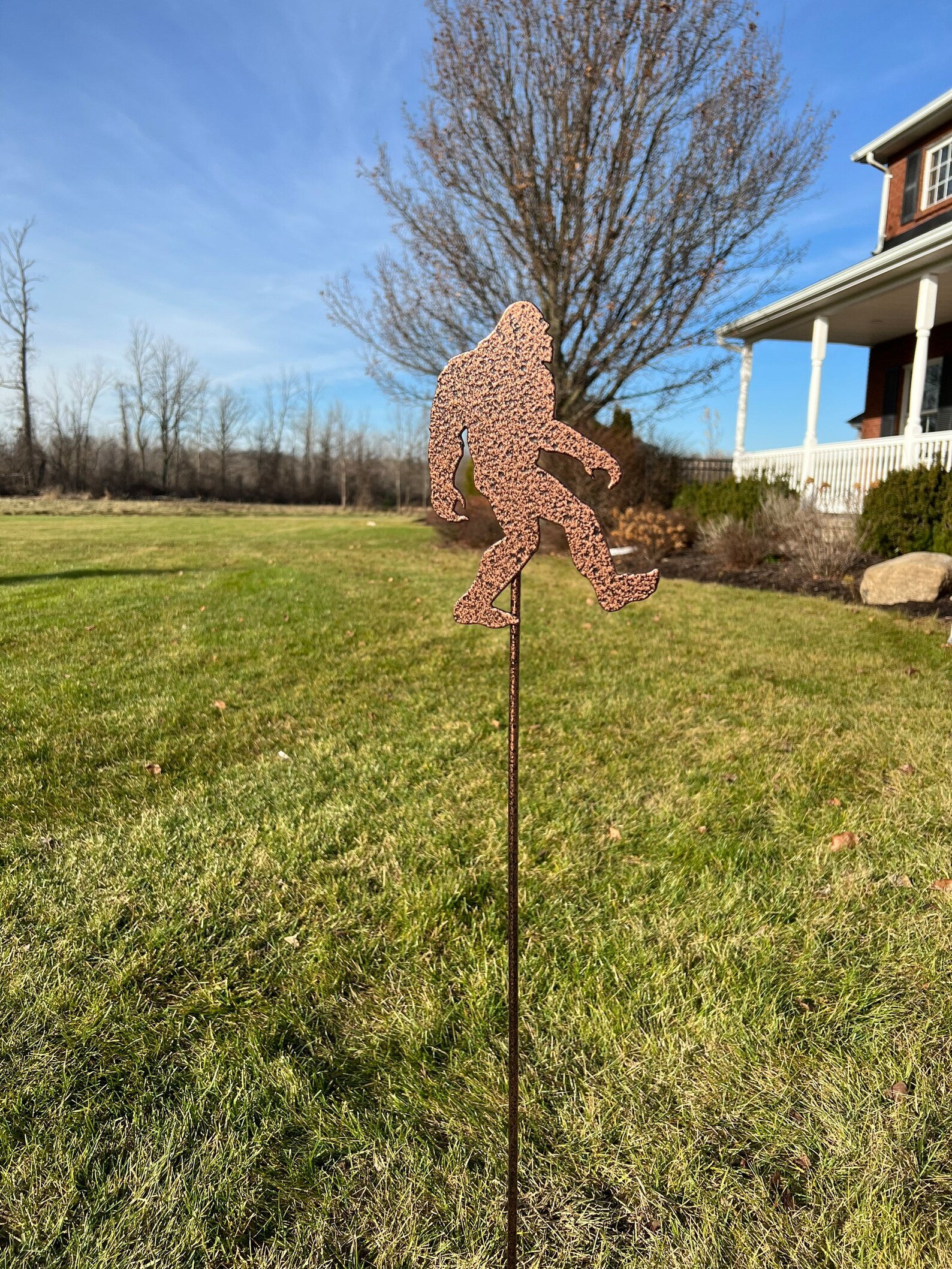 Skinny Big Foot Lawn Stake / Yeti Steel Lawn Ornament / Garden Stake ...