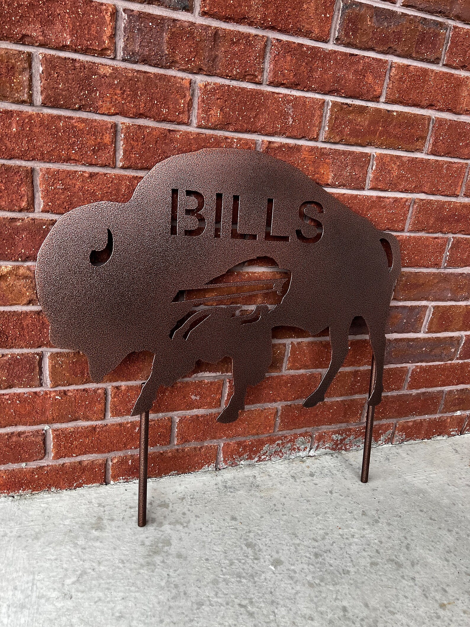 Jumbo Metal 'bills' Lawn Sign / Steel Buffalo Garden Stake / Metal ...