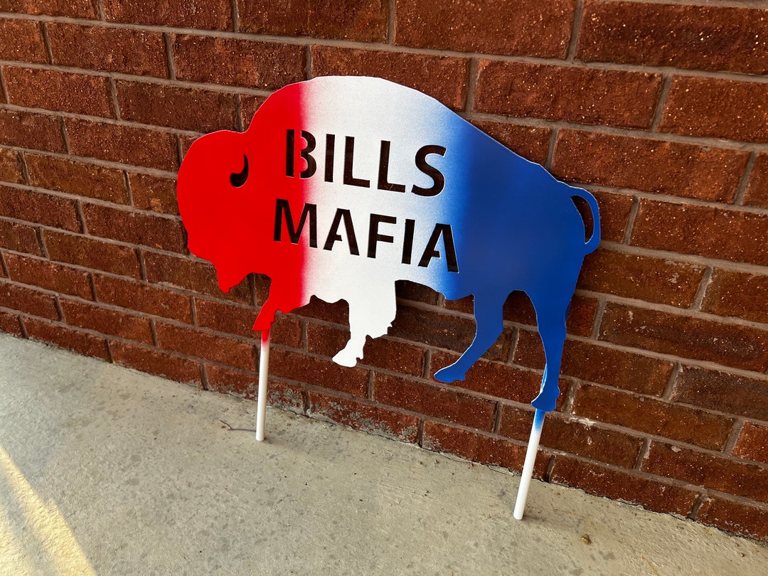 Bills Mafia Lawn Stake / Let’s Go Buffalo / Metal Lawn Stake / Garden ...