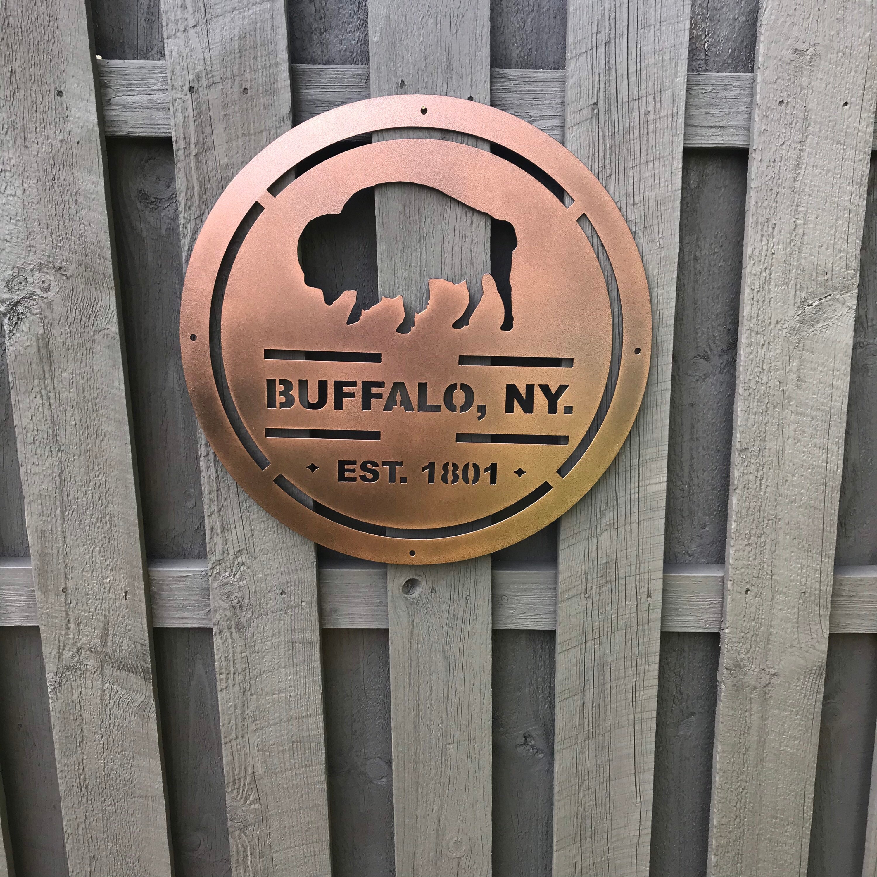 Buffalo Wall Art / Steel Medallion / Metal Signs / Buffalo New | Etsy