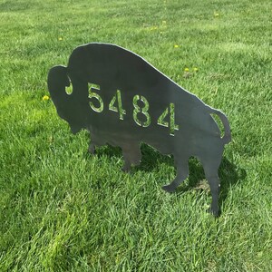 Personalized House Number Buffalo Lawn Sign / Steel Buffalo Garden ...