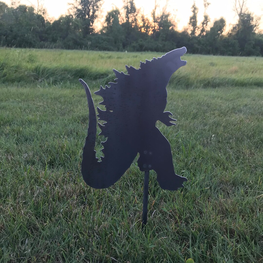 Steel Godzilla Lawn Stake / Garden Art / Godzilla / Lawn Art - Etsy