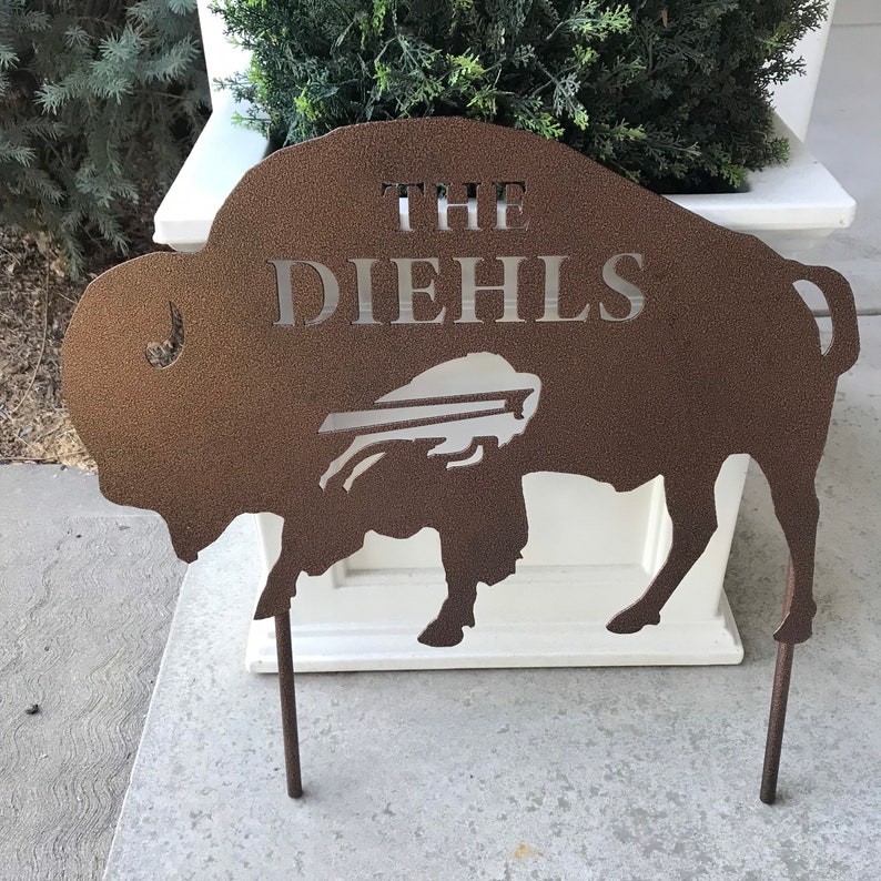 Personalized House Number Buffalo Lawn Sign / Steel Buffalo Garden ...