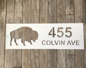 Oval Buffalo Themed Custom Name Steel House Sign - Etsy