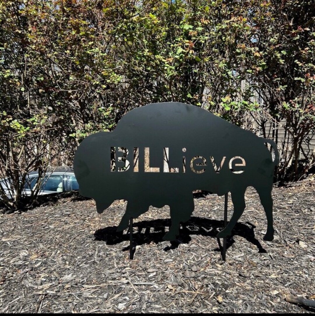 Jumbo Steel 'billieve' Lawn Ornament / Let’s Go Buffalo / Garden ...