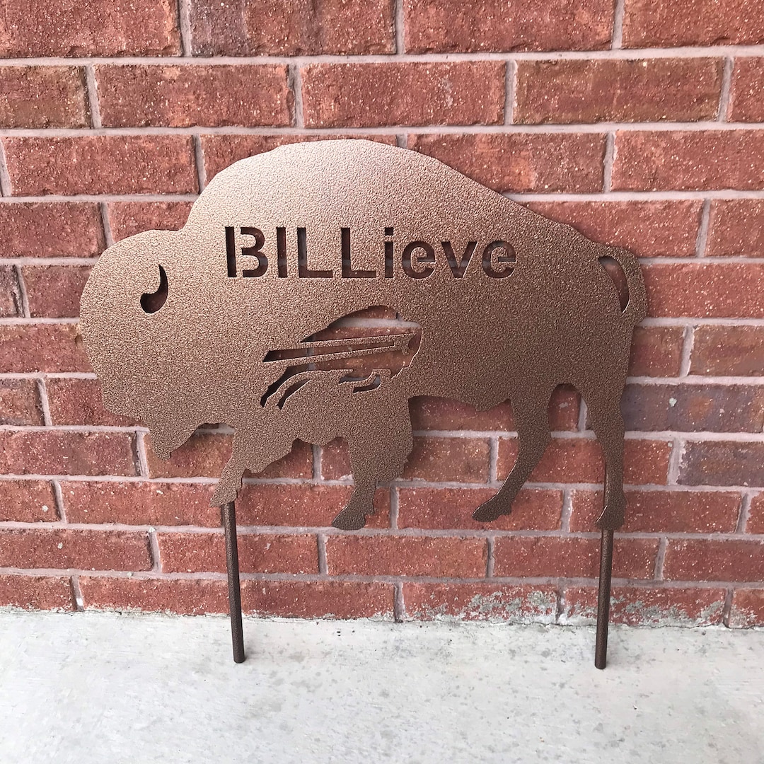 Billieve Buffalo Lawn Sign / Steel Buffalo Garden Stake / House Sign ...