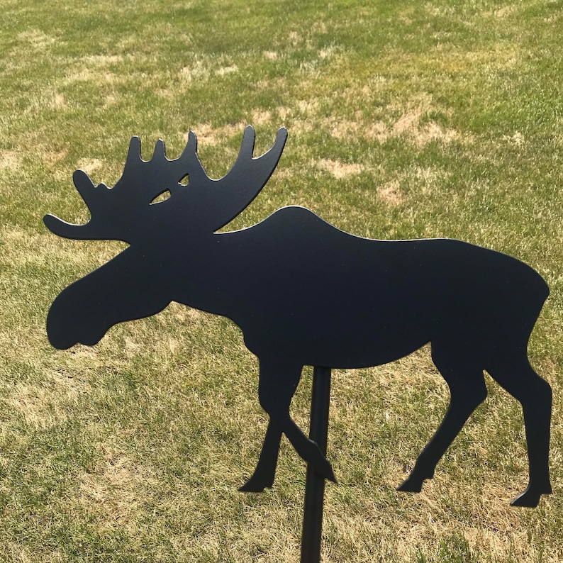 Steel Moose Lawn Stake / Garden Art /metal Moose - Etsy