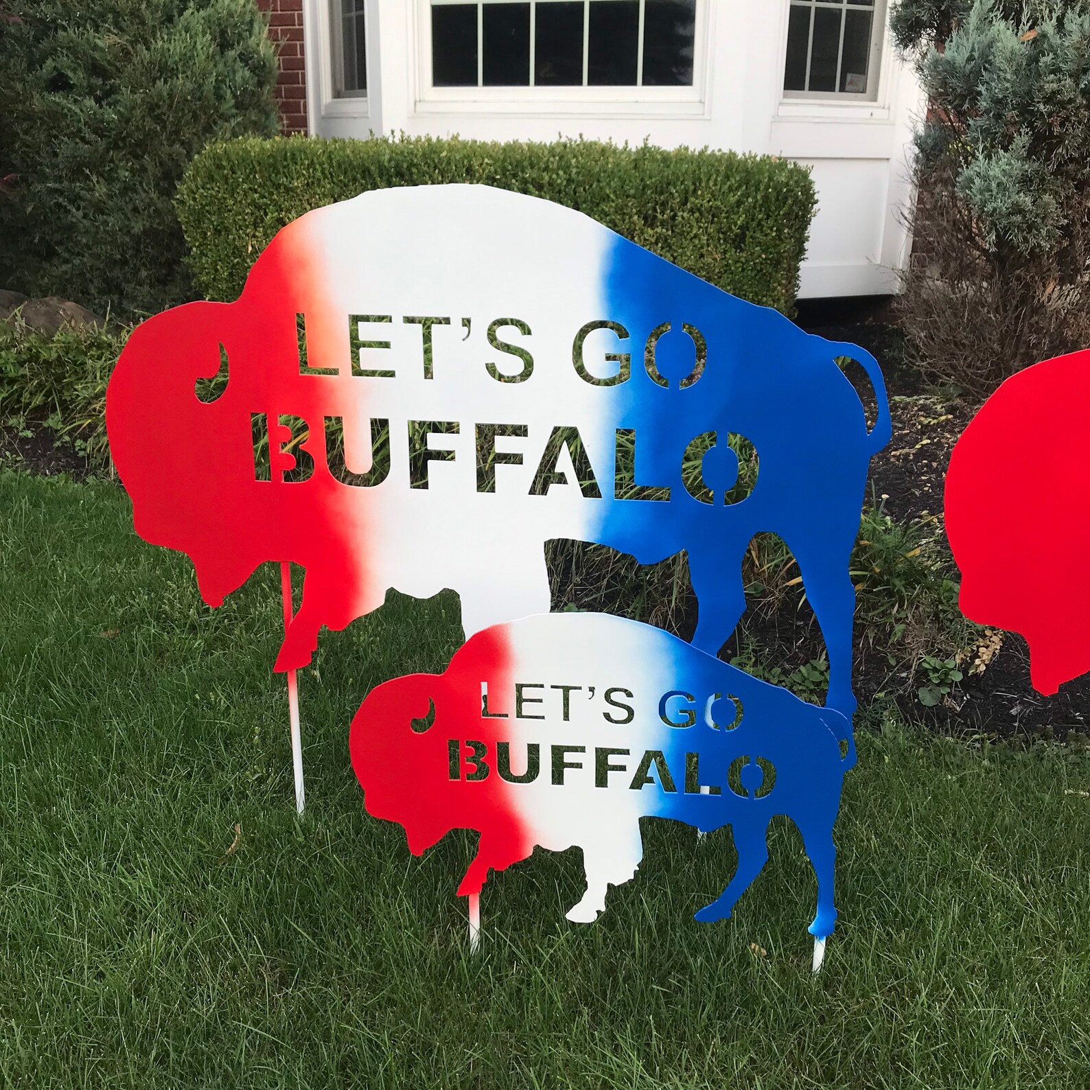 Jumbo Steel 'lets Go Buffalo' Buffalo Lawn Ornament / Let’s Go Buffalo ...