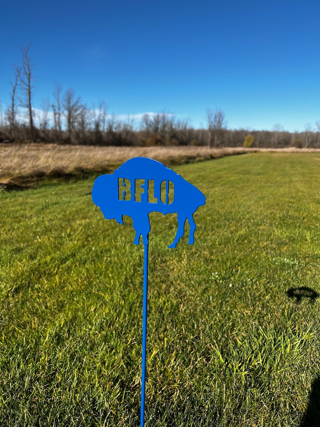 Skinny 'BFLO' Buffalo Lawn Stake / Steel Lawn Ornament / Garden Stake ...