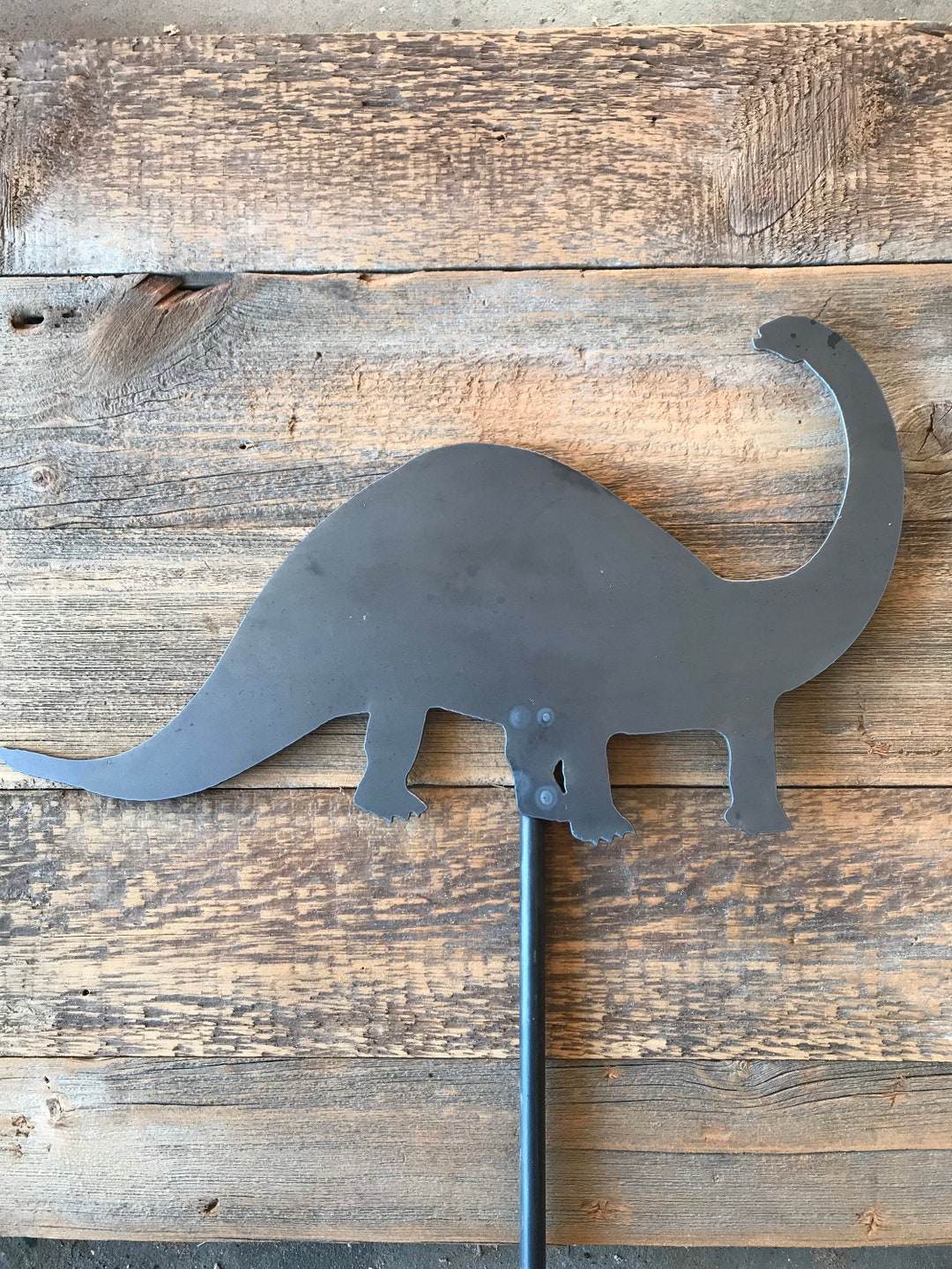 Steel Dinosaur Garden Stake / Dinosaur Fossil / Metal Yard Art ...