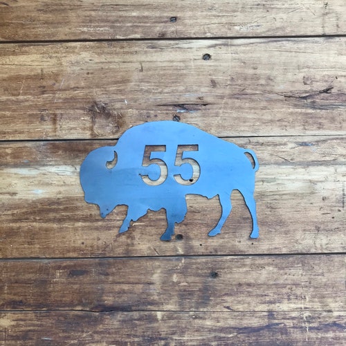 Personalized House Number Buffalo Lawn Sign / Steel Buffalo | Etsy