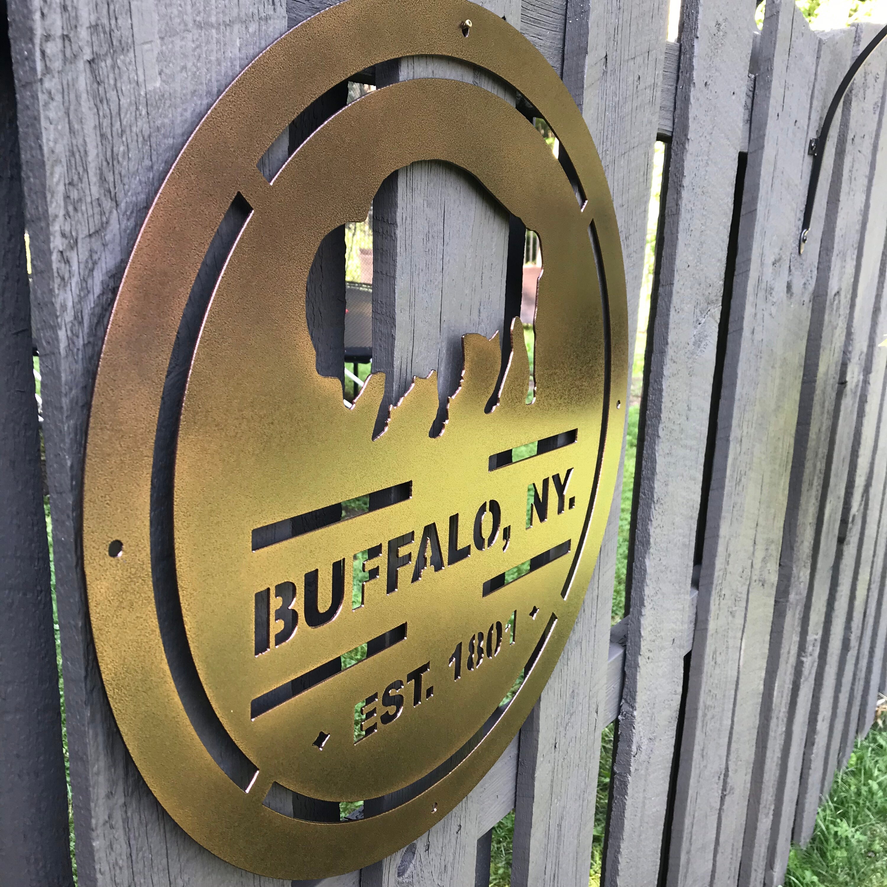 Buffalo Wall Art / Steel Medallion / Metal Signs / Buffalo New | Etsy