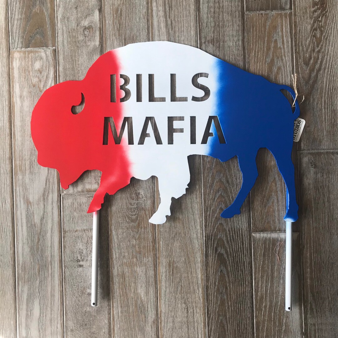 Jumbo Metal 'bills Mafia' Lawn Ornament / Let’s Go Buffalo / Garden ...