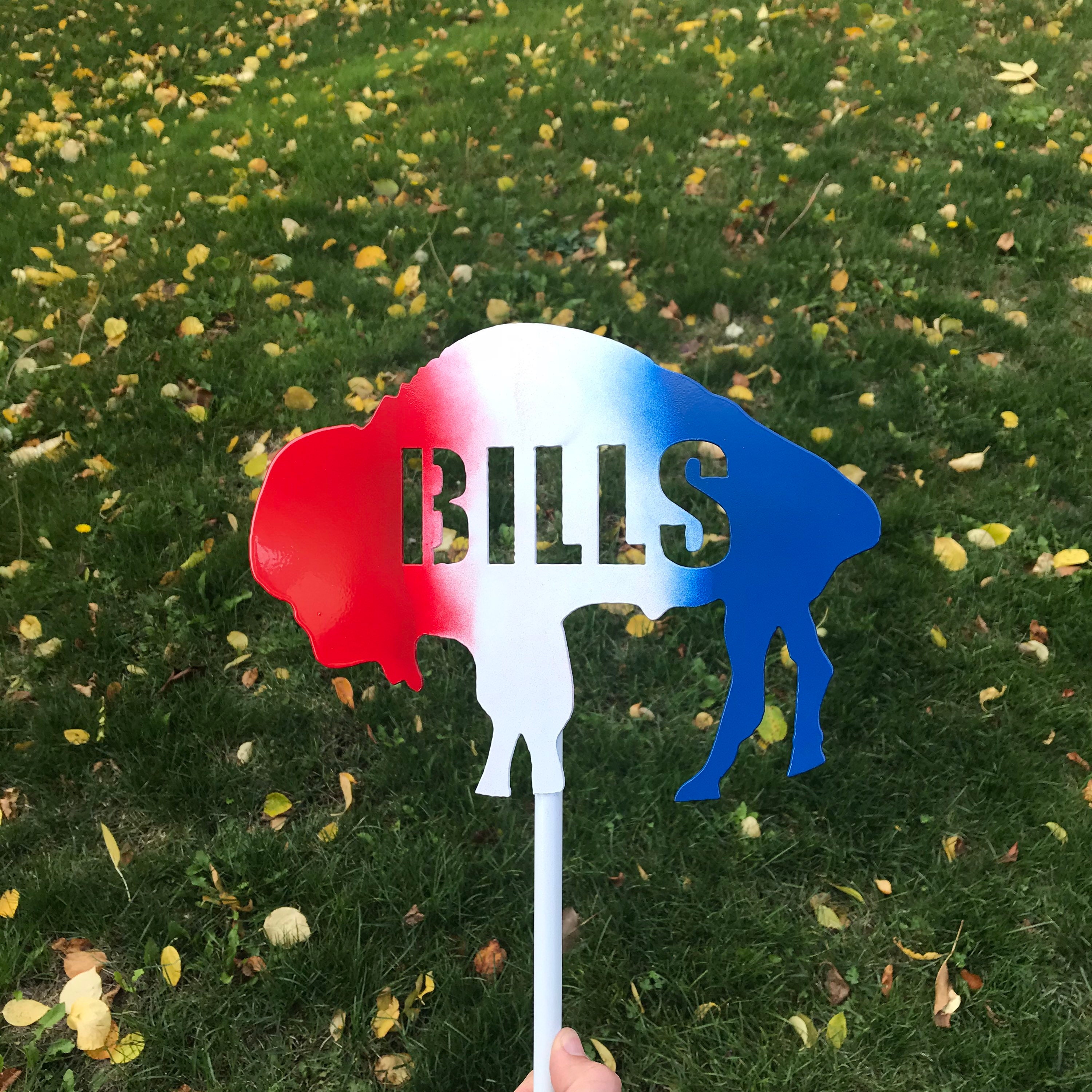 Buffalo Bills Lawn Stake: Red, White & Blue Steel Garden Art - Etsy