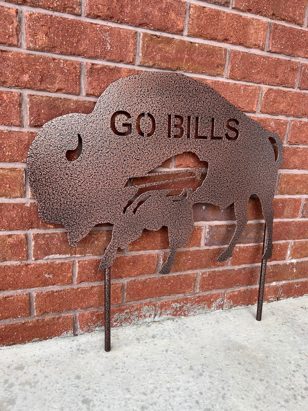 Go Bills Buffalo Lawn Sign / Steel Buffalo Garden Stake / House Sign ...