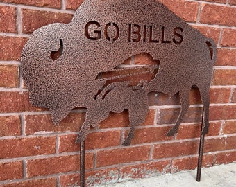 Skinny Buffalo Bills Lawn Stake / Steel Lawn Ornament / Garden Stake ...