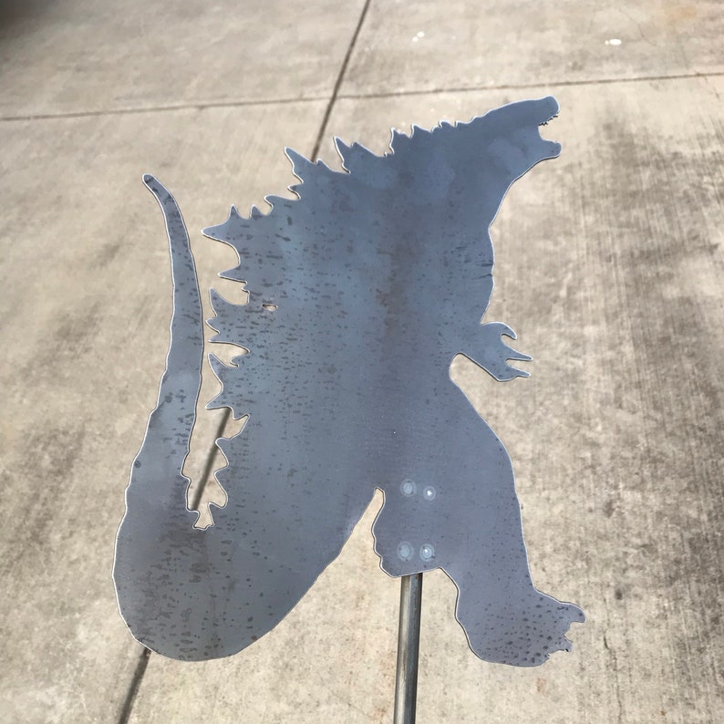 Steel Godzilla Lawn Stake / Garden Art / Godzilla / Lawn Art - Etsy