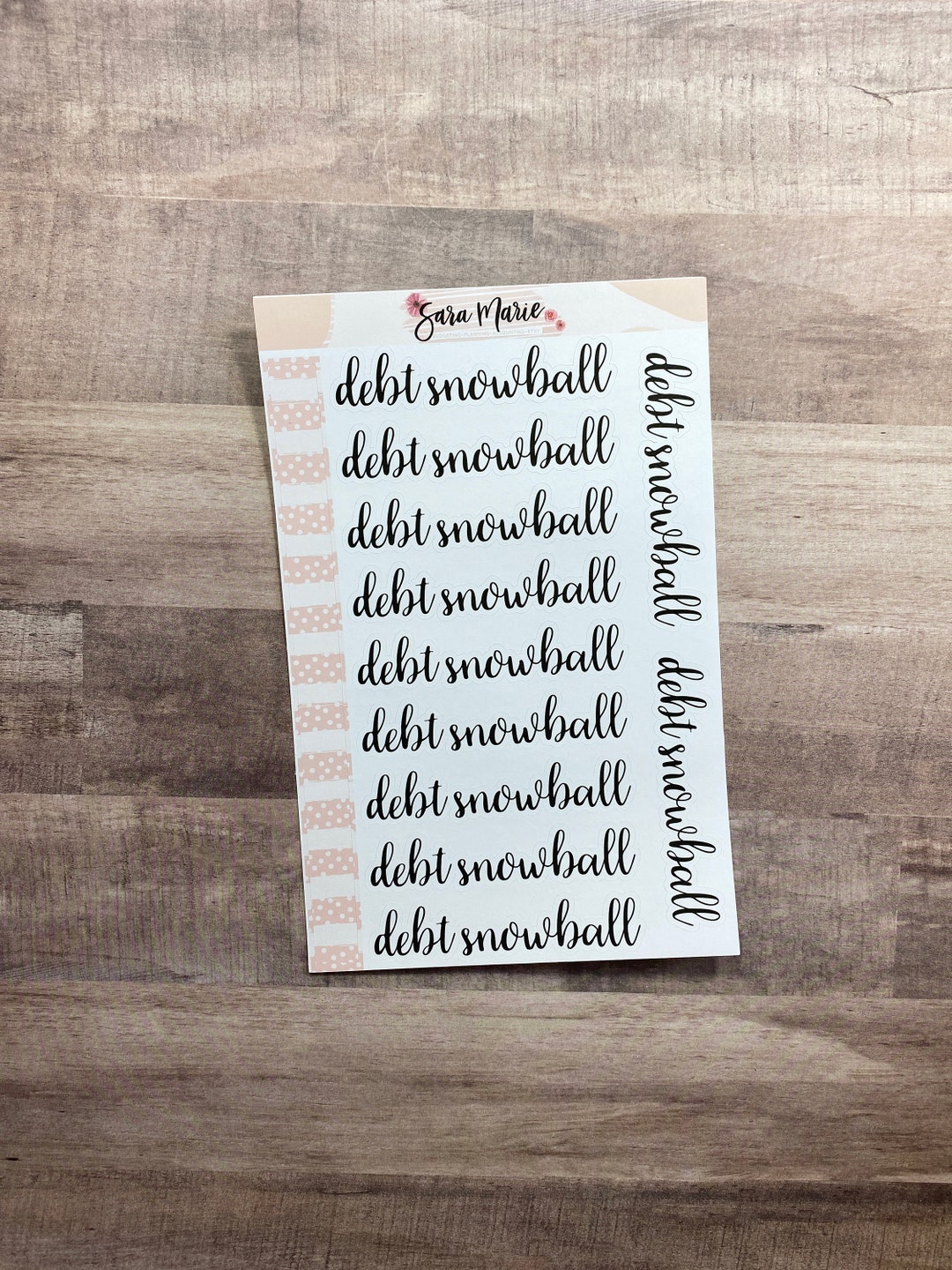 Debt Snowball Large Scripts - Etsy