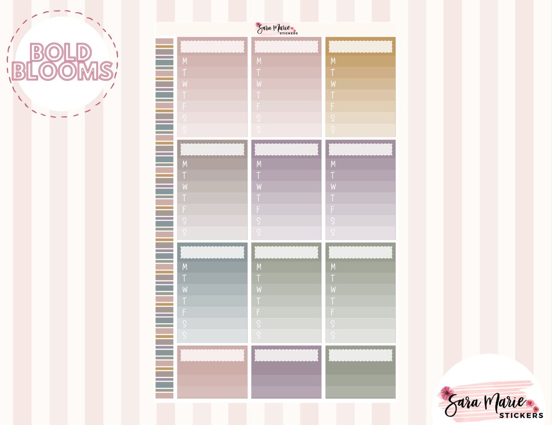 Ombre Boxes (days) - Bold Blooms - Etsy