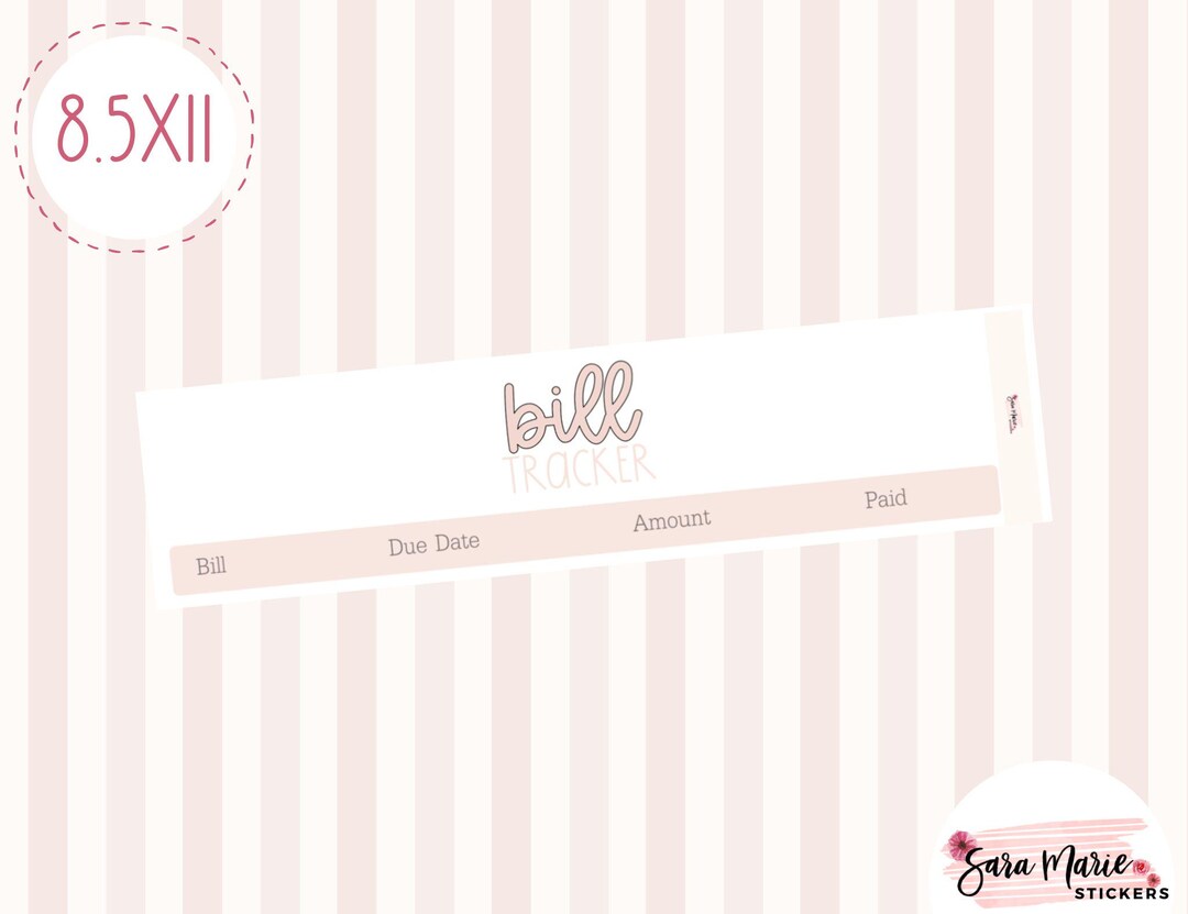 8.5x11 - May Bill Tracker - Etsy