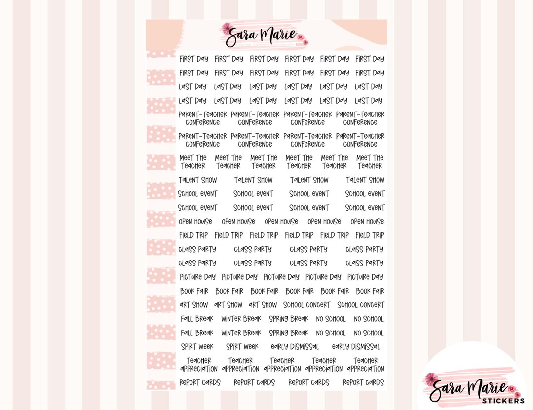 School Events / Reminders 2024 Font Scripts - Etsy