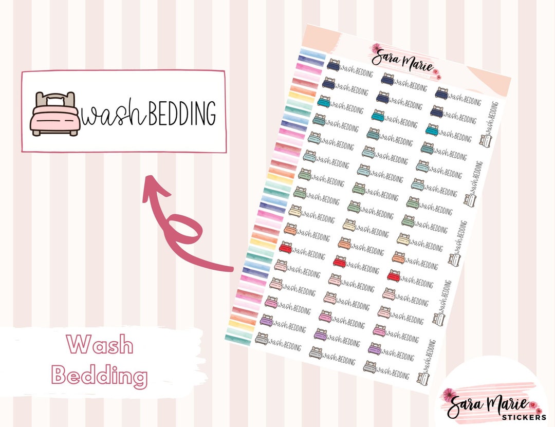 Wash Bedding Planner Stickers - Etsy