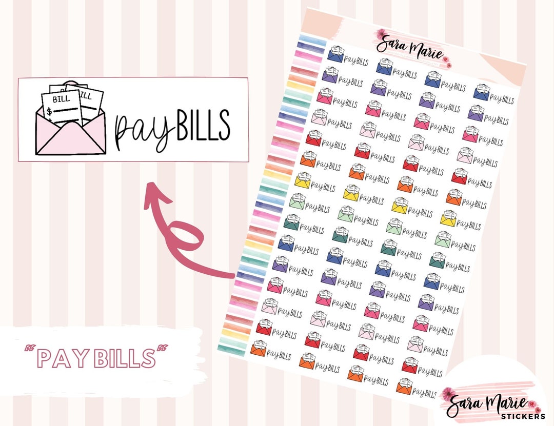 PAY BILLS Planner Stickers - Etsy